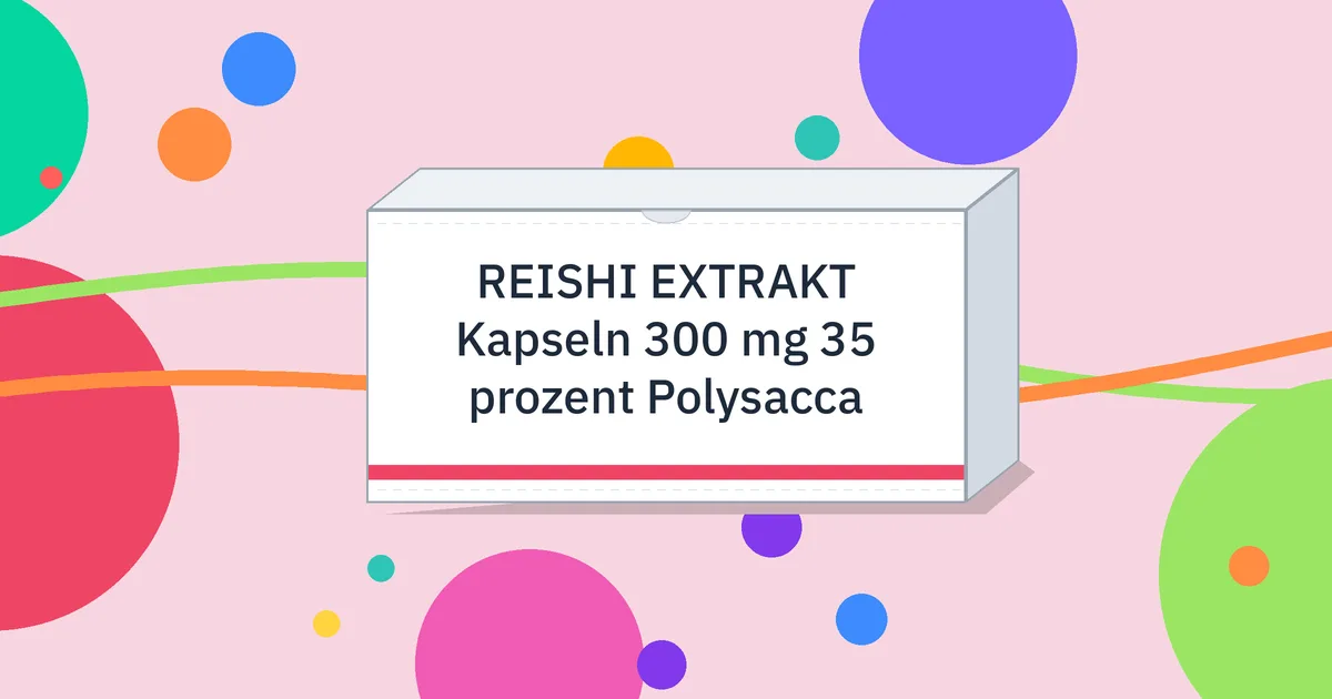 Symbolbild: Packung mit der Aufschrift REISHI EXTRAKT Kapseln 300 mg 35 prozent Polysacca (PZN 13427102) – Verfügbarkeit und Bezug in Apotheken in Frankfurt am Main