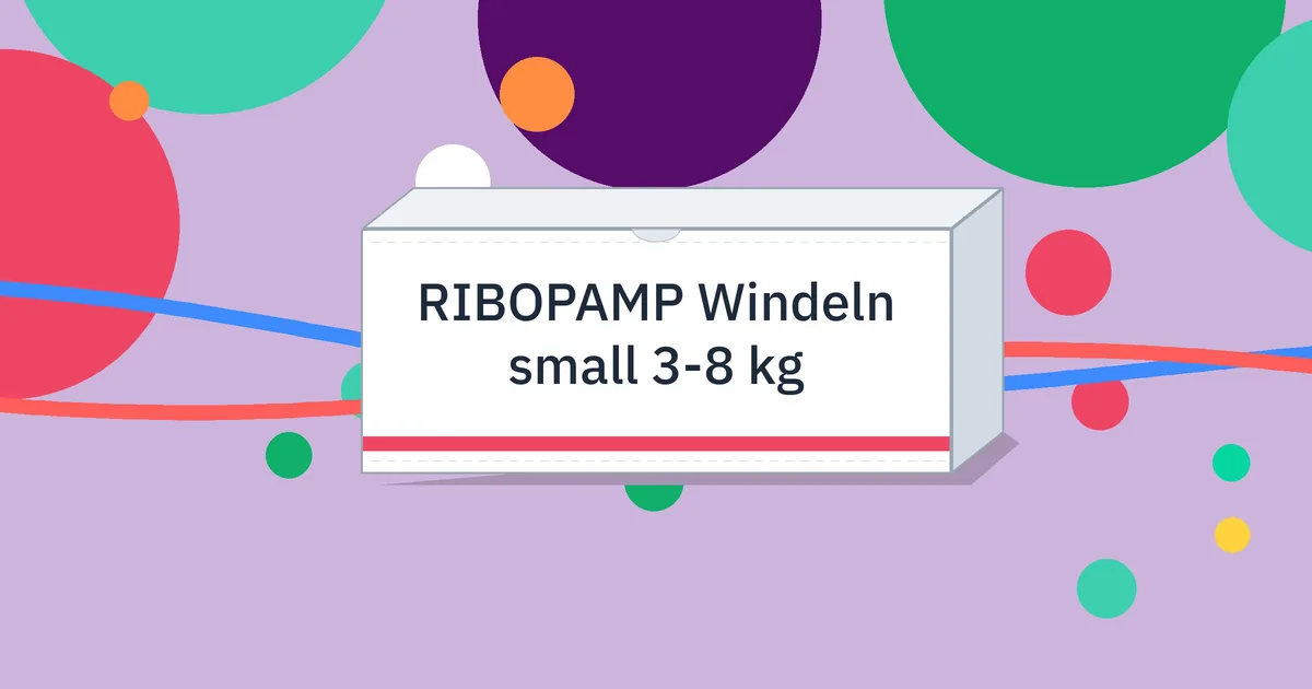 Symbolbild: Packung mit der Aufschrift RIBOPAMP Windeln small 3-8 kg (PZN 16129664) – Verfügbarkeit und Bezug in Apotheken in Frankfurt am Main