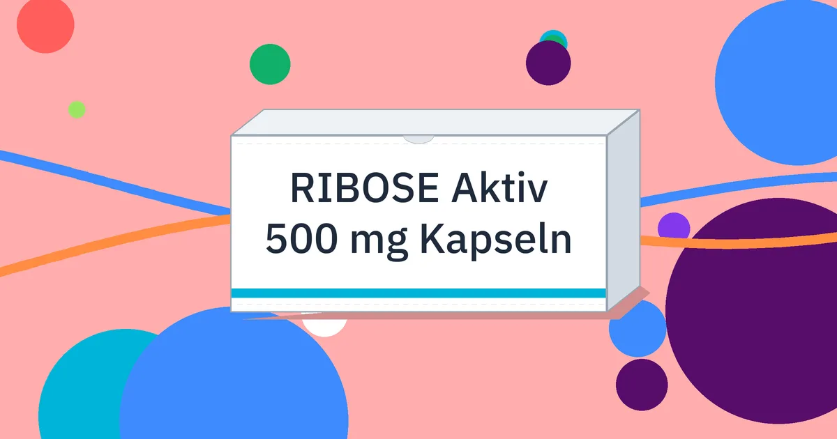 Symbolbild: Packung mit der Aufschrift RIBOSE Aktiv 500 mg Kapseln (PZN 09617860) – Verfügbarkeit und Bezug in Apotheken in Frankfurt am Main