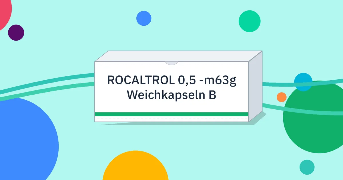 Symbolbild: Packung mit der Aufschrift ROCALTROL 0,5 -m63g Weichkapseln B (PZN 07379882) – Verfügbarkeit und Bezug in Apotheken in Frankfurt am Main