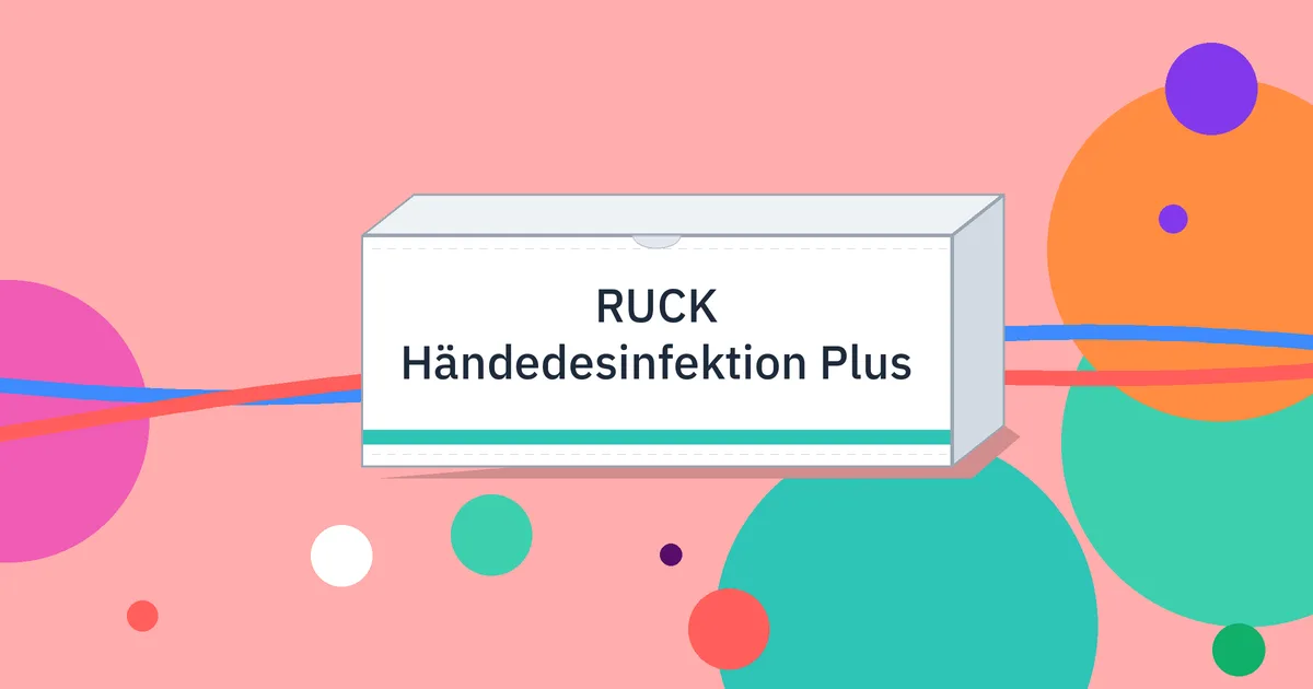 Symbolbild: Packung mit der Aufschrift RUCK Händedesinfektion Plus (PZN 08456662) – Verfügbarkeit und Bezug in Apotheken in Frankfurt am Main