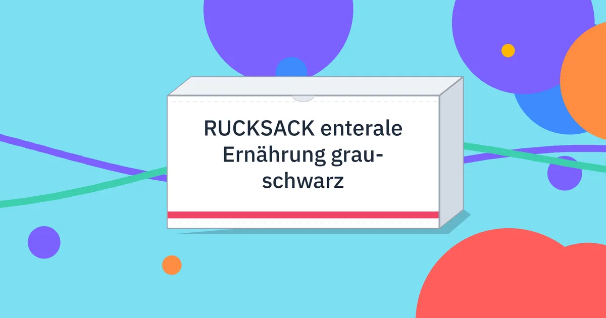 Symbolbild: Packung mit der Aufschrift RUCKSACK enterale Ernährung grau-schwarz (PZN 16786250) – Verfügbarkeit und Bezug in Apotheken in Frankfurt am Main