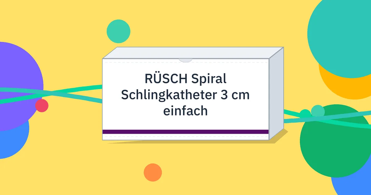 Symbolbild: Packung mit der Aufschrift RÜSCH Spiral Schlingkatheter 3 cm einfach (PZN 07399459) – Verfügbarkeit und Bezug in Apotheken in Frankfurt am Main