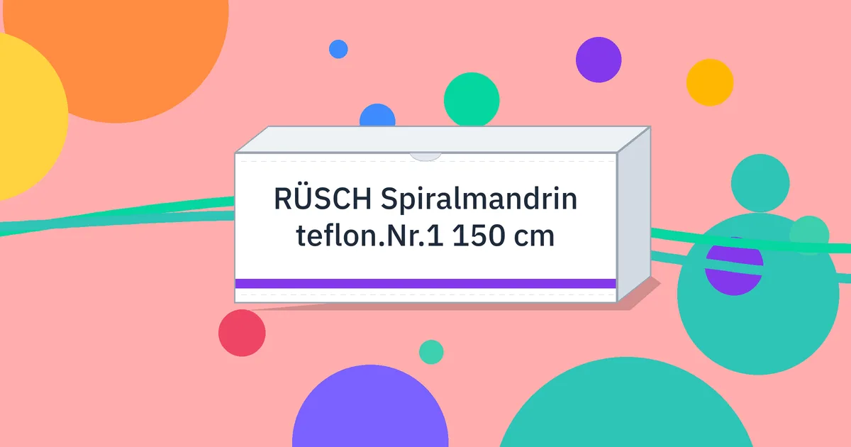 Symbolbild: Packung mit der Aufschrift RÜSCH Spiralmandrin teflon.Nr.1 150 cm (PZN 04249274) – Verfügbarkeit und Bezug in Apotheken in Frankfurt am Main