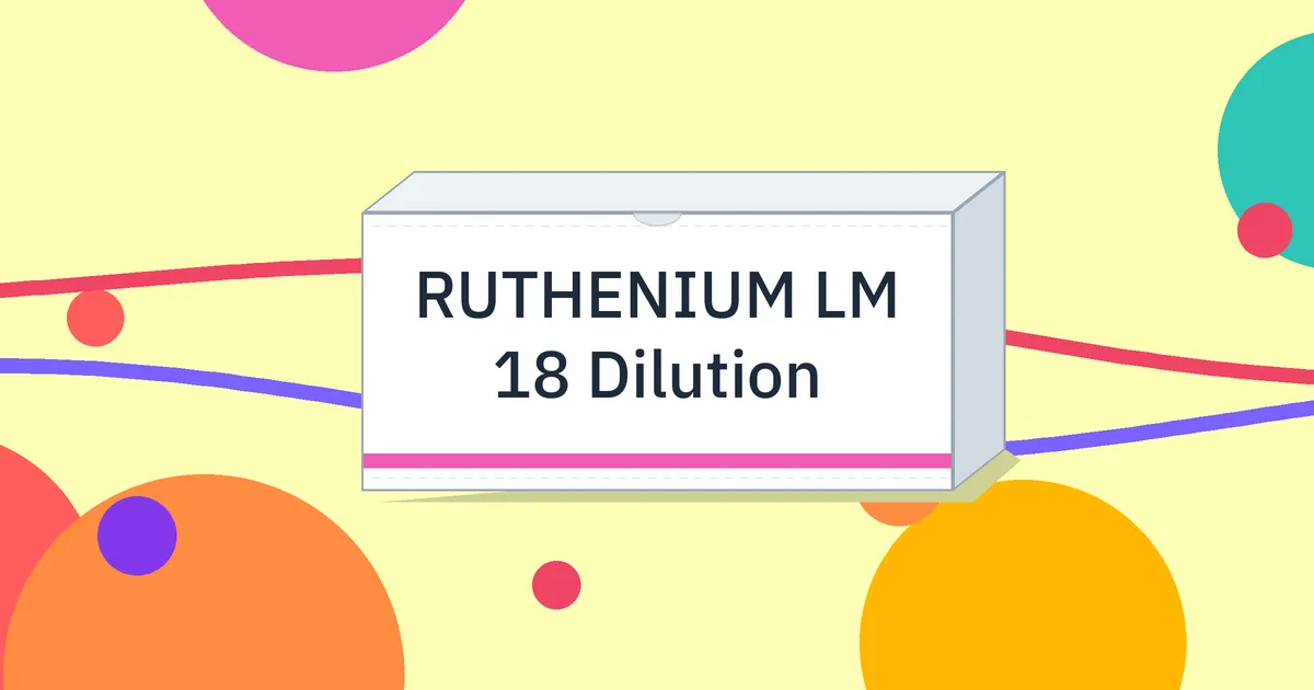 Symbolbild: Packung mit der Aufschrift RUTHENIUM LM 18 Dilution (PZN 13174204) – Verfügbarkeit und Bezug in Apotheken in Frankfurt am Main