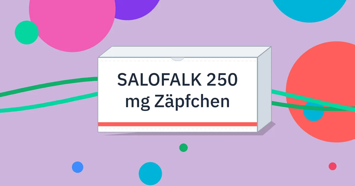 Symbolbild: Packung mit der Aufschrift SALOFALK 250 mg Zäpfchen (PZN 19549496) – Verfügbarkeit und Bezug in Apotheken in Frankfurt am Main