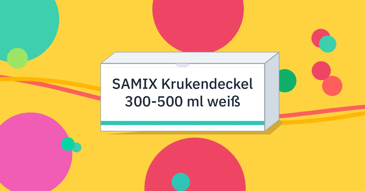 Symbolbild: Packung mit der Aufschrift SAMIX Krukendeckel 300-500 ml weiß (PZN 11525384) – Verfügbarkeit und Bezug in Apotheken in Frankfurt am Main