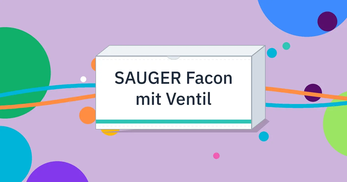 Symbolbild: Packung mit der Aufschrift SAUGER Facon mit Ventil (PZN 01735583) – Verfügbarkeit und Bezug in Apotheken in Frankfurt am Main