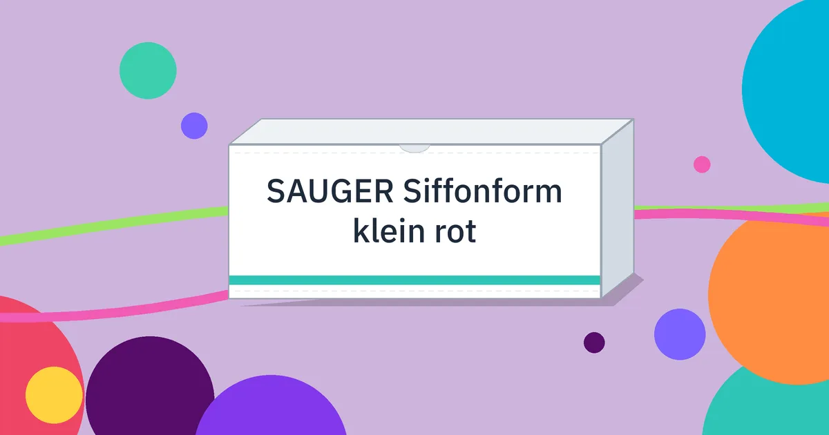 Symbolbild: Packung mit der Aufschrift SAUGER Siffonform klein rot (PZN 01724409) – Verfügbarkeit und Bezug in Apotheken in Frankfurt am Main