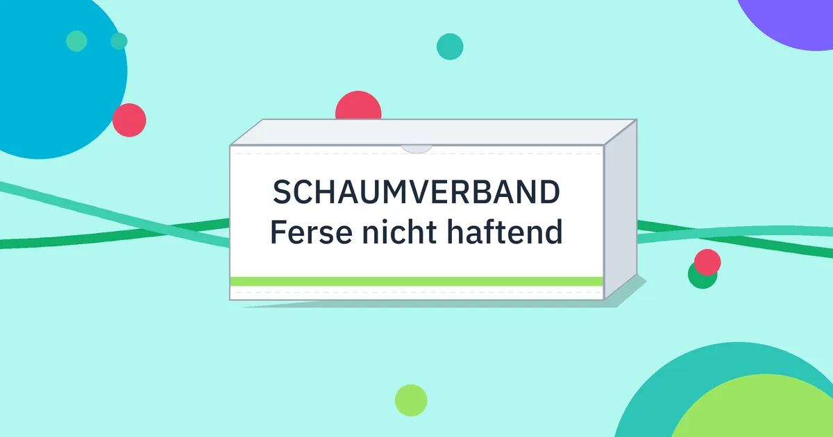 Symbolbild: Packung mit der Aufschrift SCHAUMVERBAND Ferse nicht haftend (PZN 13878709) – Verfügbarkeit und Bezug in Apotheken in Frankfurt am Main