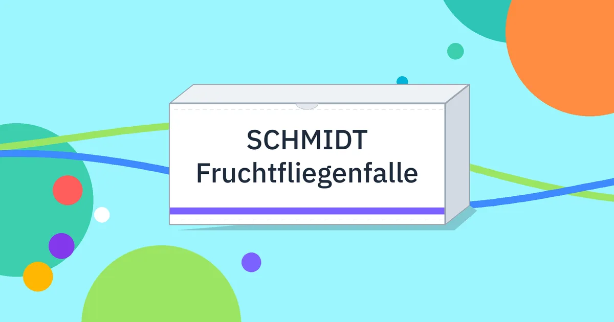 Symbolbild: Packung mit der Aufschrift SCHMIDT Fruchtfliegenfalle (PZN 00066507) – Verfügbarkeit und Bezug in Apotheken in Frankfurt am Main