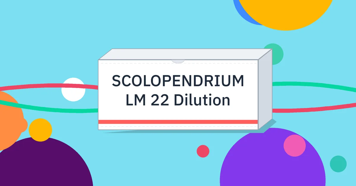 Symbolbild: Packung mit der Aufschrift SCOLOPENDRIUM LM 22 Dilution (PZN 13690443) – Verfügbarkeit und Bezug in Apotheken in Frankfurt am Main