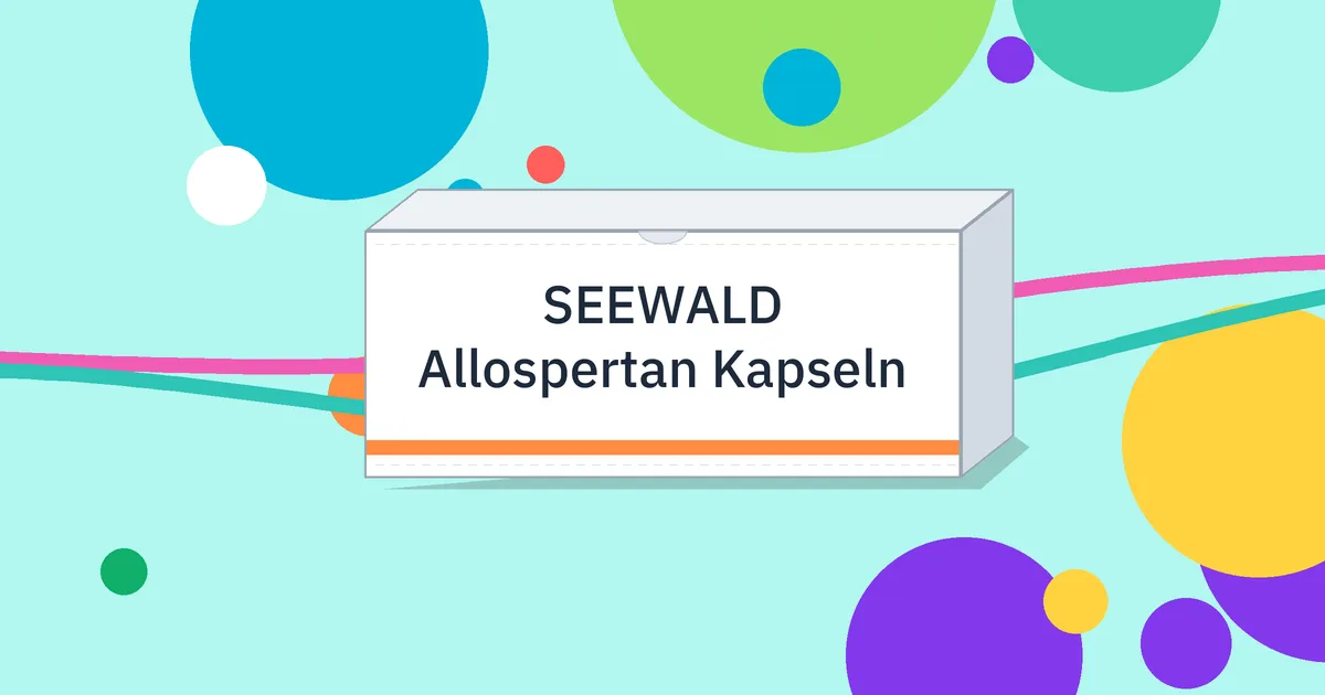 Symbolbild: Packung mit der Aufschrift SEEWALD Allospertan Kapseln (PZN 19546747) – Verfügbarkeit und Bezug in Apotheken in Frankfurt am Main