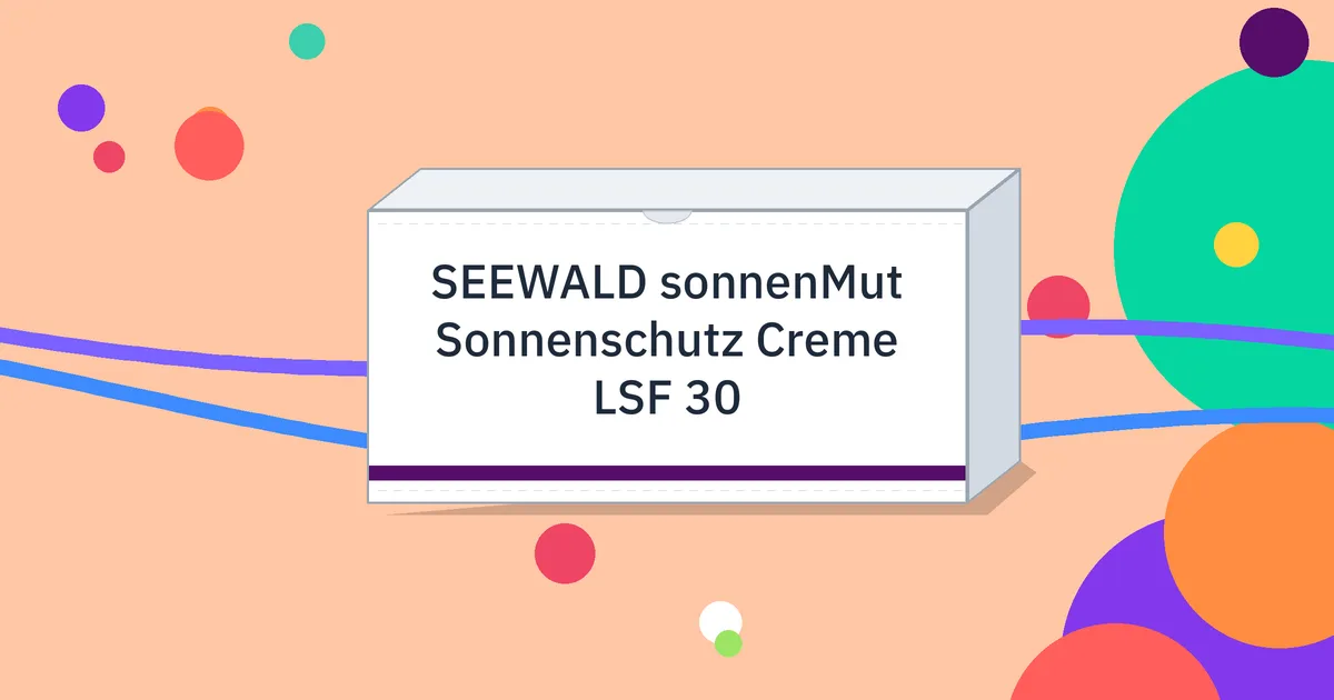Symbolbild: Packung mit der Aufschrift SEEWALD sonnenMut Sonnenschutz Creme LSF 30 (PZN 20687105) – Verfügbarkeit und Bezug in Apotheken in Frankfurt am Main