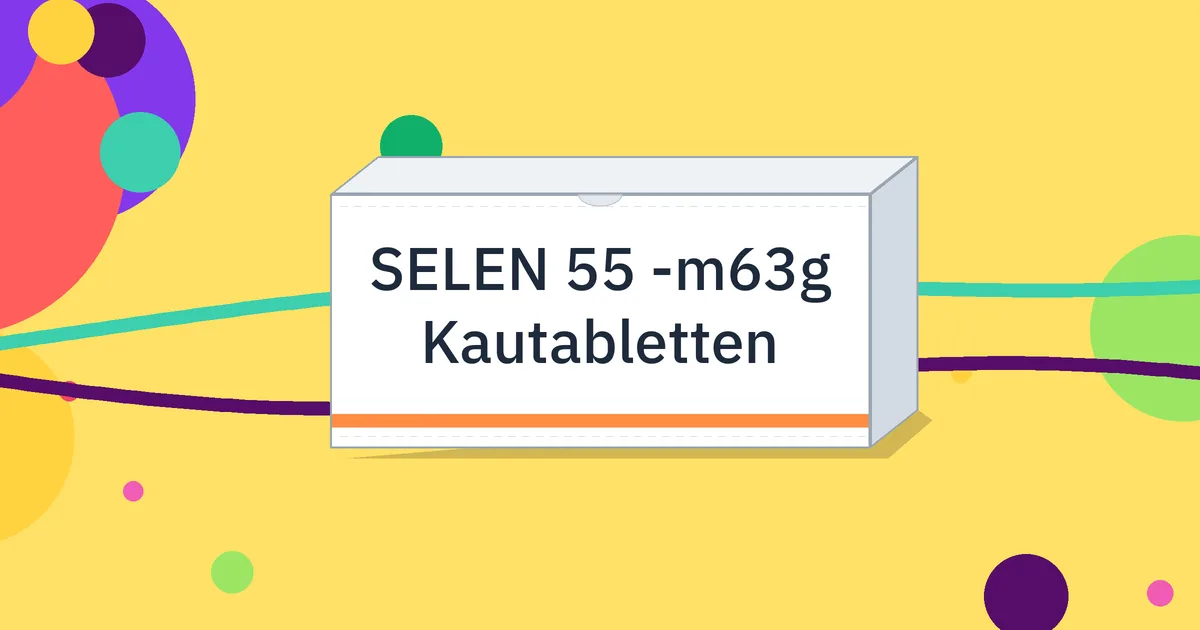 Symbolbild: Packung mit der Aufschrift SELEN 55 -m63g Kautabletten (PZN 14258877) – Verfügbarkeit und Bezug in Apotheken in Frankfurt am Main