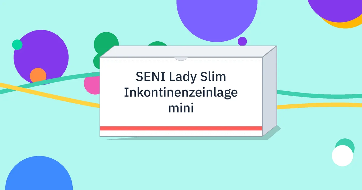 Symbolbild: Packung mit der Aufschrift SENI Lady Slim Inkontinenzeinlage mini (PZN 16617487) – Verfügbarkeit und Bezug in Apotheken in Frankfurt am Main