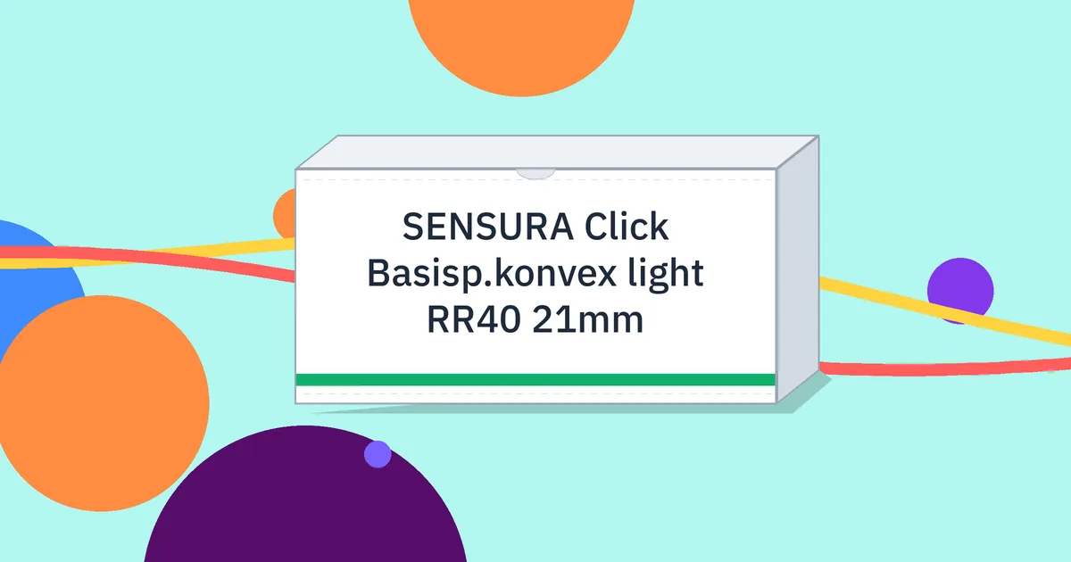 Symbolbild: Packung mit der Aufschrift SENSURA Click Basisp.konvex light RR40 21mm (PZN 05917565) – Verfügbarkeit und Bezug in Apotheken in Frankfurt am Main