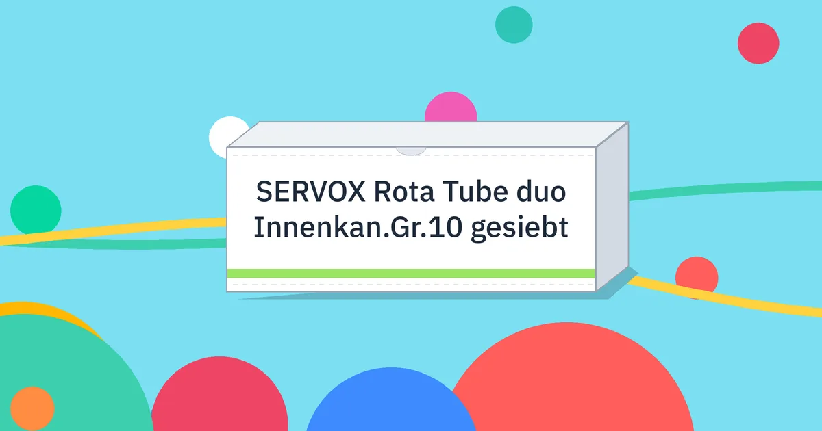 Symbolbild: Packung mit der Aufschrift SERVOX Rota Tube duo Innenkan.Gr.10 gesiebt (PZN 16933490) – Verfügbarkeit und Bezug in Apotheken in Frankfurt am Main
