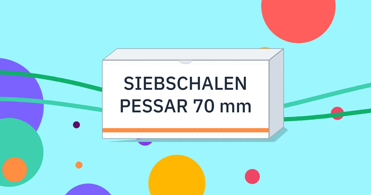 Symbolbild: Packung mit der Aufschrift SIEBSCHALEN PESSAR 70 mm (PZN 07279442) – Verfügbarkeit und Bezug in Apotheken in Frankfurt am Main
