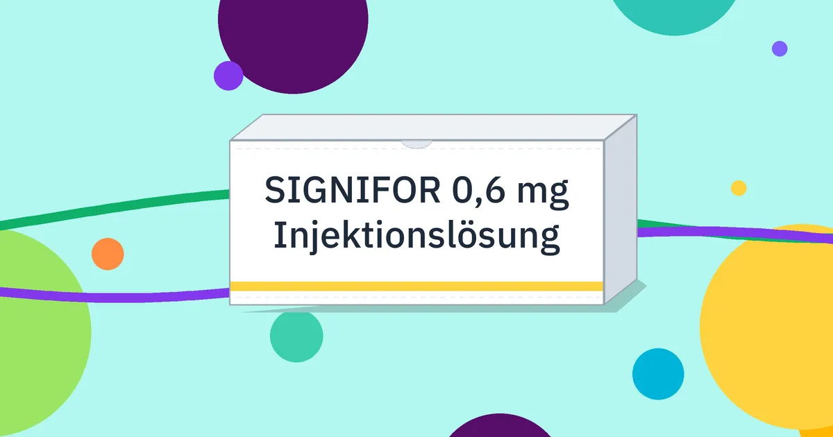 Symbolbild: Packung mit der Aufschrift SIGNIFOR 0,6 mg Injektionslösung (PZN 10210508) – Verfügbarkeit und Bezug in Apotheken in Frankfurt am Main