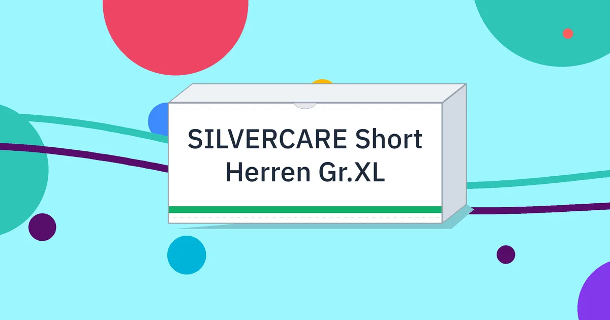 Symbolbild: Packung mit der Aufschrift SILVERCARE Short Herren Gr.XL (PZN 09270994) – Verfügbarkeit und Bezug in Apotheken in Frankfurt am Main