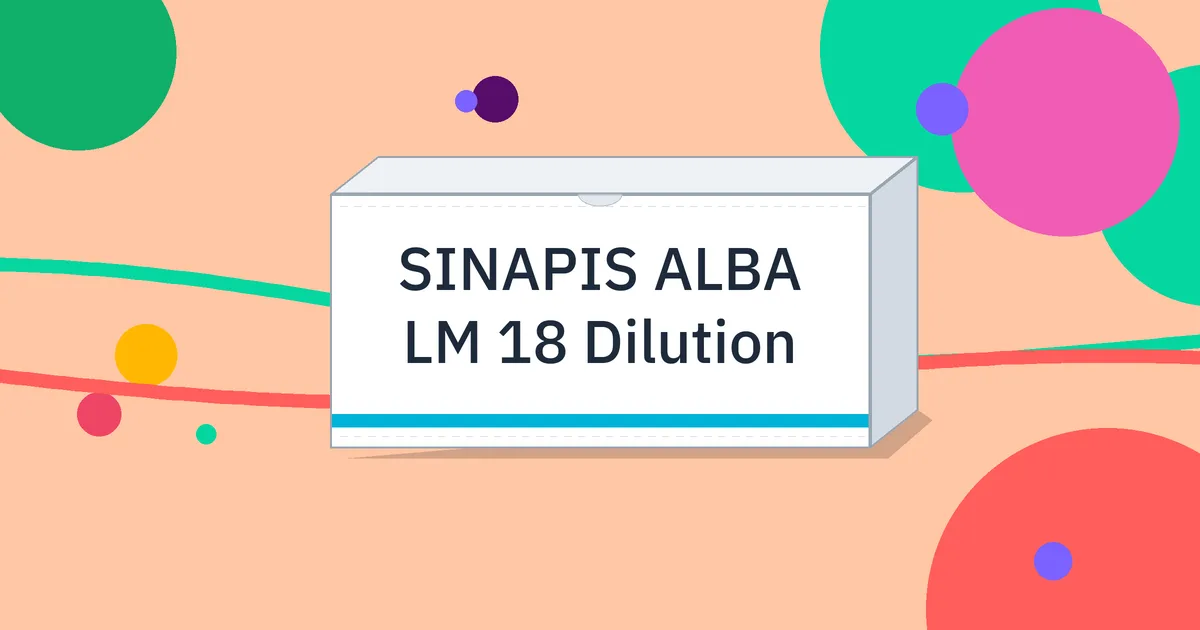 Symbolbild: Packung mit der Aufschrift SINAPIS ALBA LM 18 Dilution (PZN 13190686) – Verfügbarkeit und Bezug in Apotheken in Frankfurt am Main