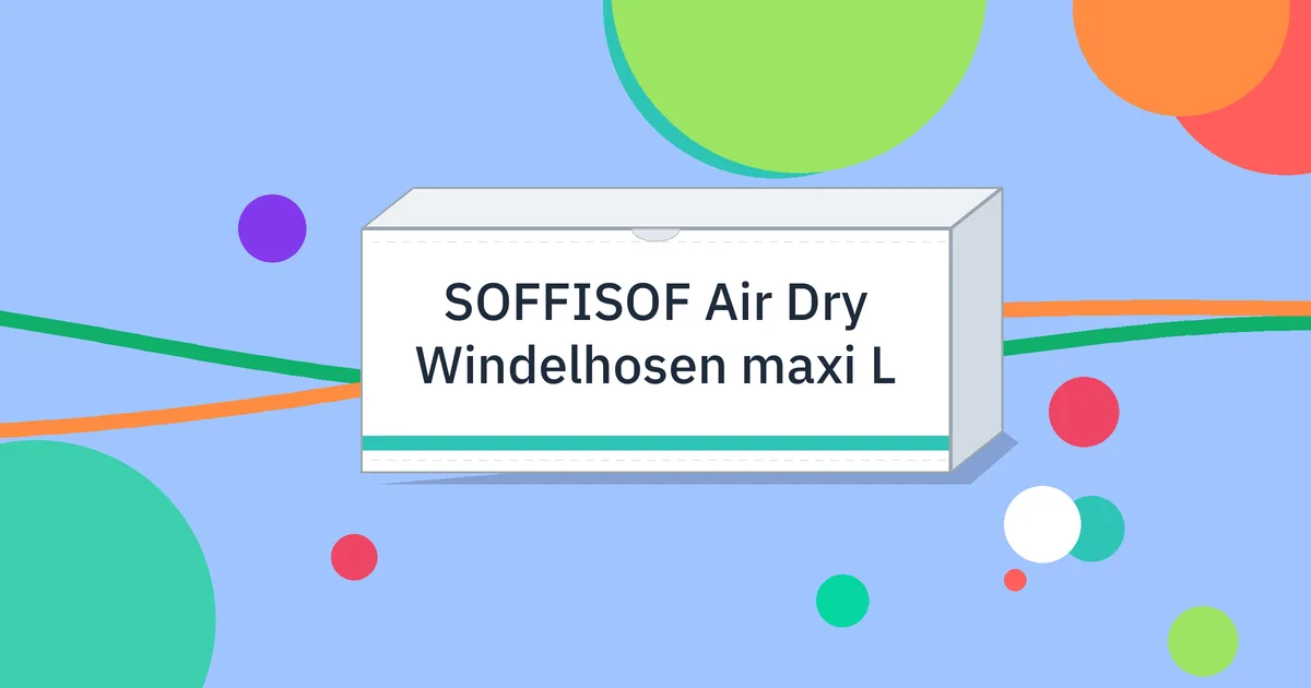 Symbolbild: Packung mit der Aufschrift SOFFISOF Air Dry Windelhosen maxi L (PZN 12566385) – Verfügbarkeit und Bezug in Apotheken in Frankfurt am Main