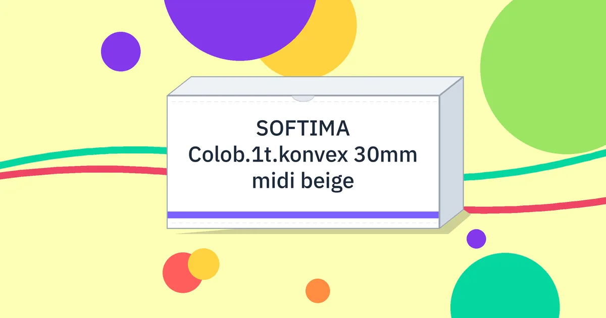 Symbolbild: Packung mit der Aufschrift SOFTIMA Colob.1t.konvex 30mm midi beige (PZN 03011990) – Verfügbarkeit und Bezug in Apotheken in Frankfurt am Main