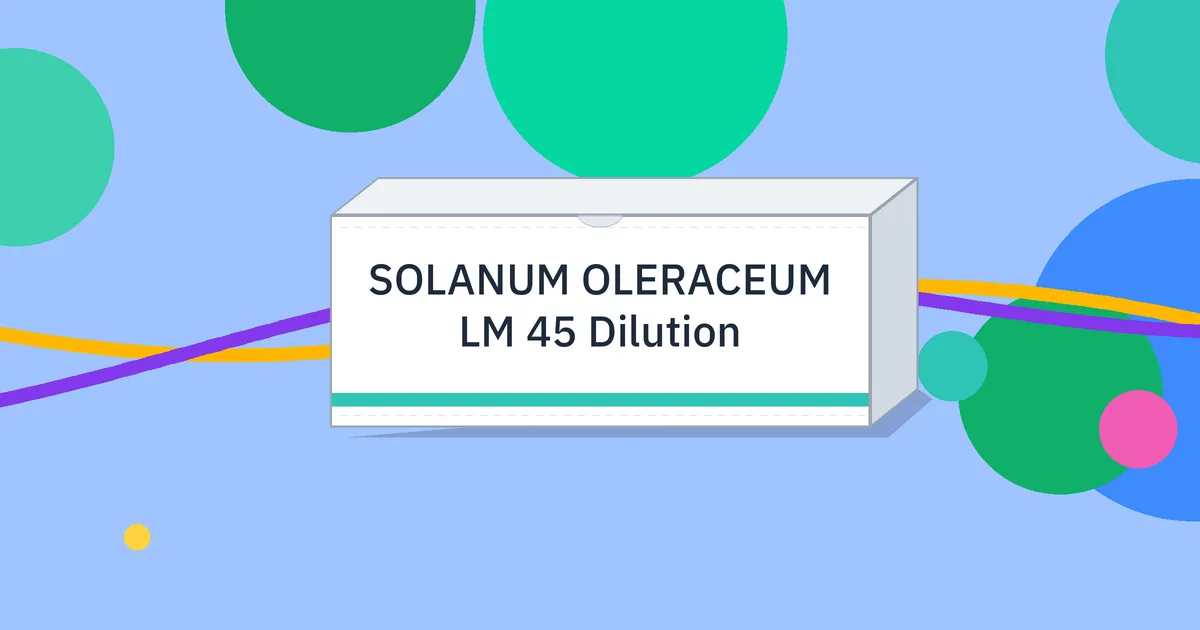 Symbolbild: Packung mit der Aufschrift SOLANUM OLERACEUM LM 45 Dilution (PZN 13193561) – Verfügbarkeit und Bezug in Apotheken in Frankfurt am Main