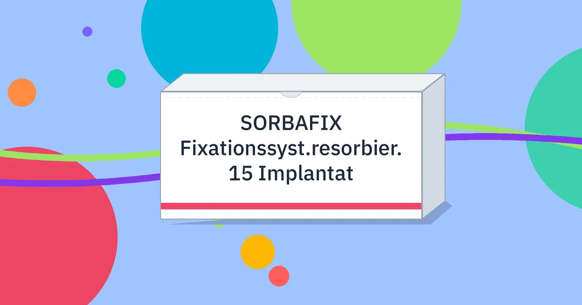 Symbolbild: Packung mit der Aufschrift SORBAFIX Fixationssyst.resorbier. 15 Implantat (PZN 09440574) – Verfügbarkeit und Bezug in Apotheken in Frankfurt am Main