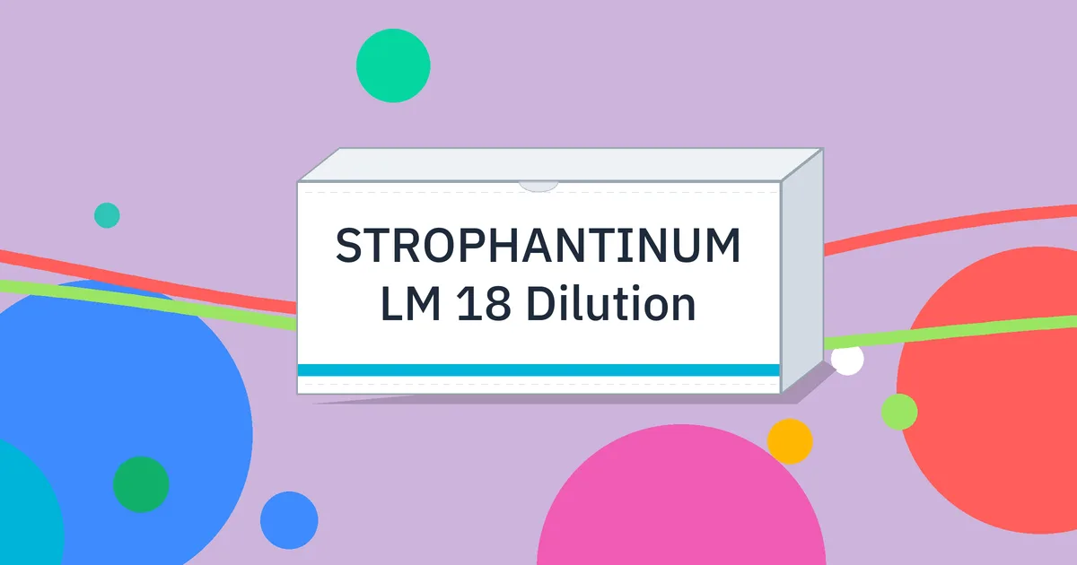 Symbolbild: Packung mit der Aufschrift STROPHANTINUM LM 18 Dilution (PZN 13684684) – Verfügbarkeit und Bezug in Apotheken in Frankfurt am Main
