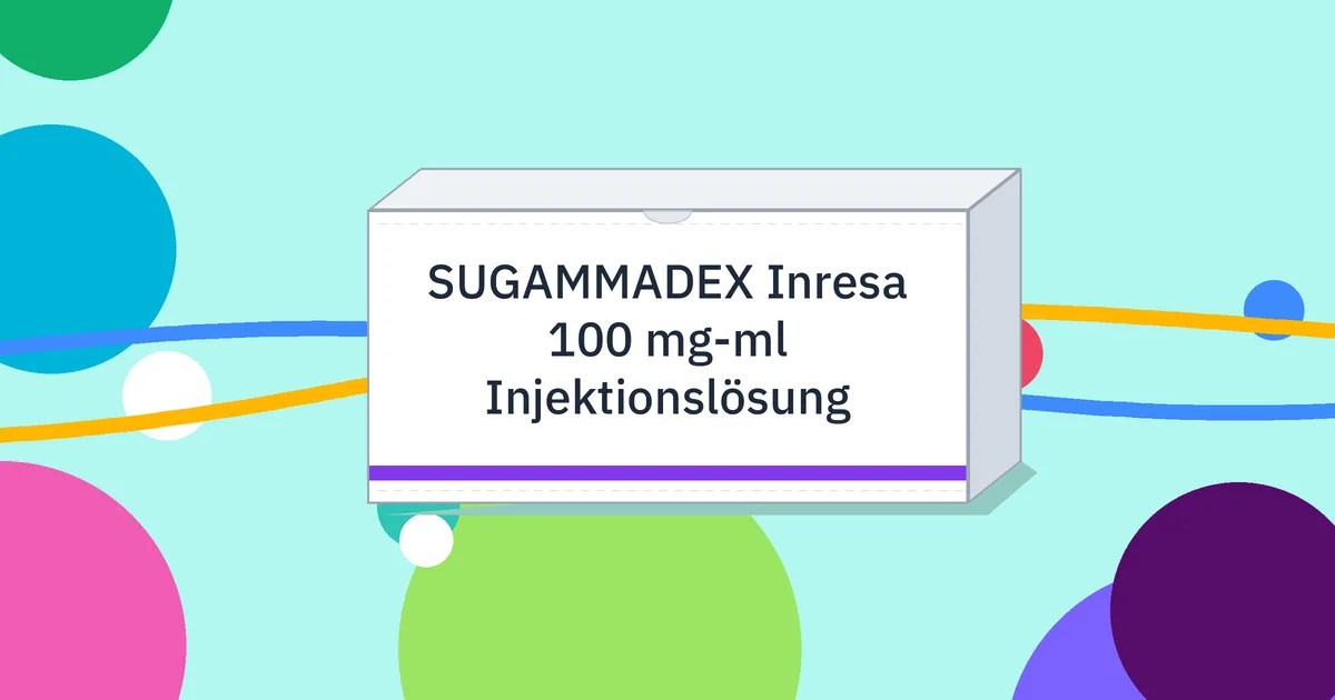 Symbolbild: Packung mit der Aufschrift SUGAMMADEX Inresa 100 mg-ml Injektionslösung (PZN 18236045) – Verfügbarkeit und Bezug in Apotheken in Frankfurt am Main
