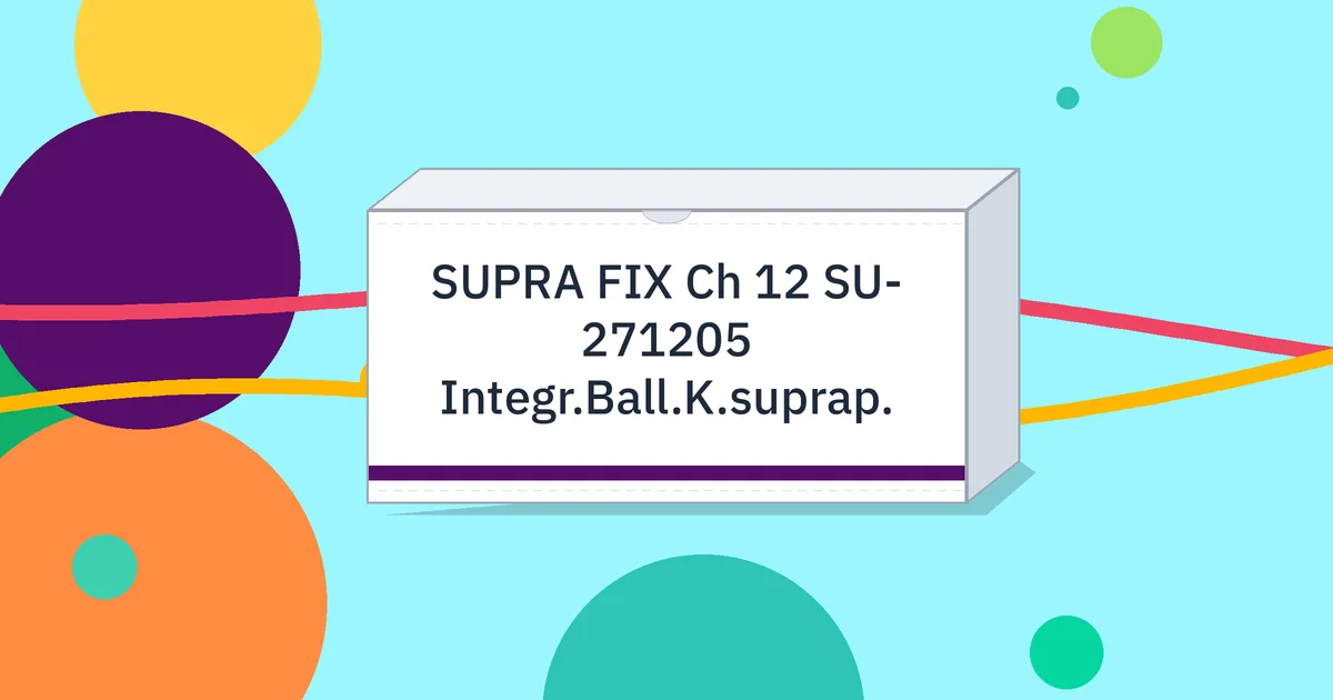 Symbolbild: Packung mit der Aufschrift SUPRA FIX Ch 12 SU-271205 Integr.Ball.K.suprap. (PZN 07215206) – Verfügbarkeit und Bezug in Apotheken in Frankfurt am Main