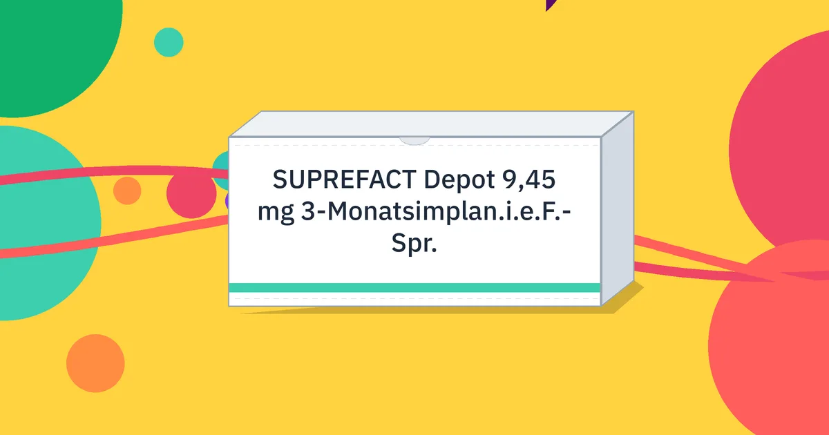 Symbolbild: Packung mit der Aufschrift SUPREFACT Depot 9,45 mg 3-Monatsimplan.i.e.F.-Spr. (PZN 20315562) – Verfügbarkeit und Bezug in Apotheken in Frankfurt am Main