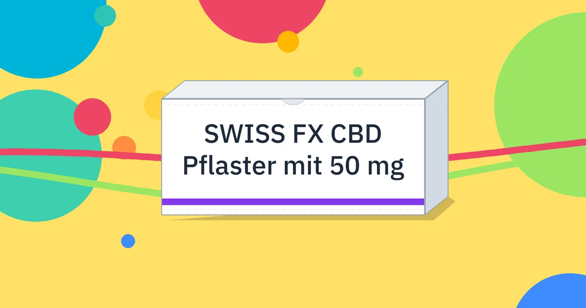 Symbolbild: Packung mit der Aufschrift SWISS FX CBD Pflaster mit 50 mg (PZN 19639940) – Verfügbarkeit und Bezug in Apotheken in Frankfurt am Main