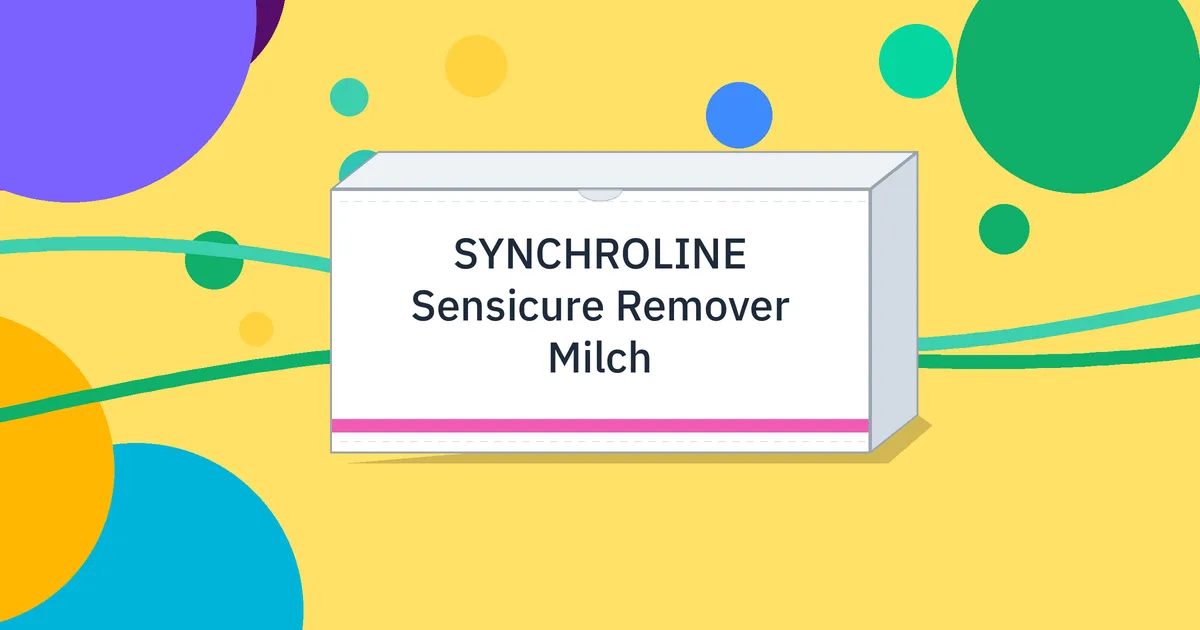 Symbolbild: Packung mit der Aufschrift SYNCHROLINE Sensicure Remover Milch (PZN 02296565) – Verfügbarkeit und Bezug in Apotheken in Frankfurt am Main