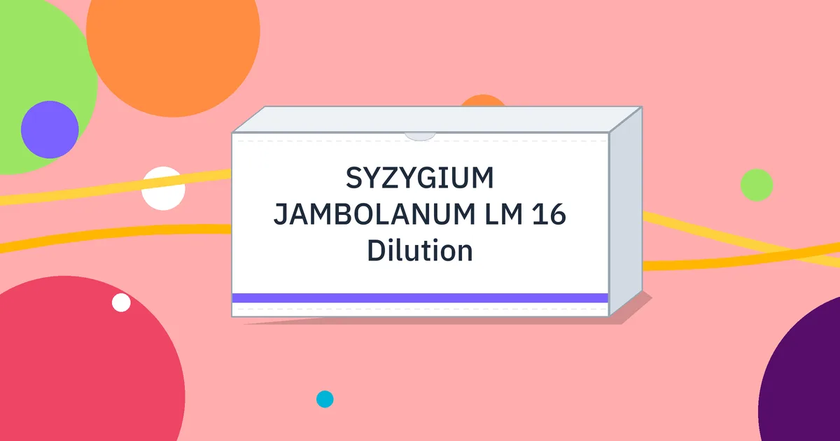 Symbolbild: Packung mit der Aufschrift SYZYGIUM JAMBOLANUM LM 16 Dilution (PZN 13212212) – Verfügbarkeit und Bezug in Apotheken in Frankfurt am Main
