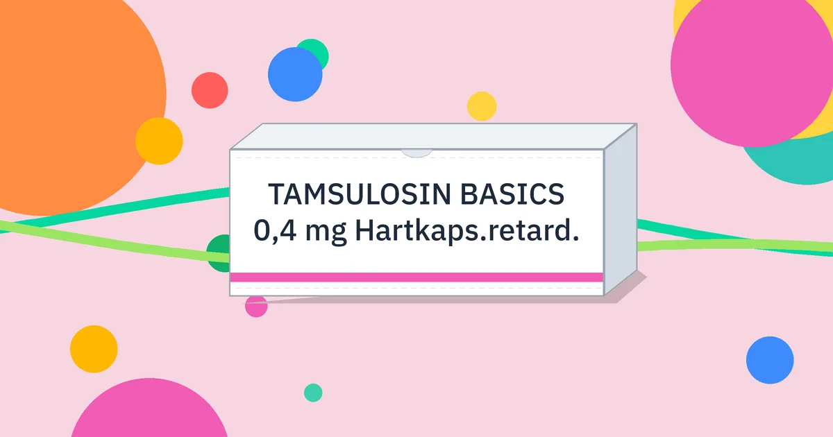 Symbolbild: Packung mit der Aufschrift TAMSULOSIN BASICS 0,4 mg Hartkaps.retard. (PZN 01896961) – Verfügbarkeit und Bezug in Apotheken in Frankfurt am Main
