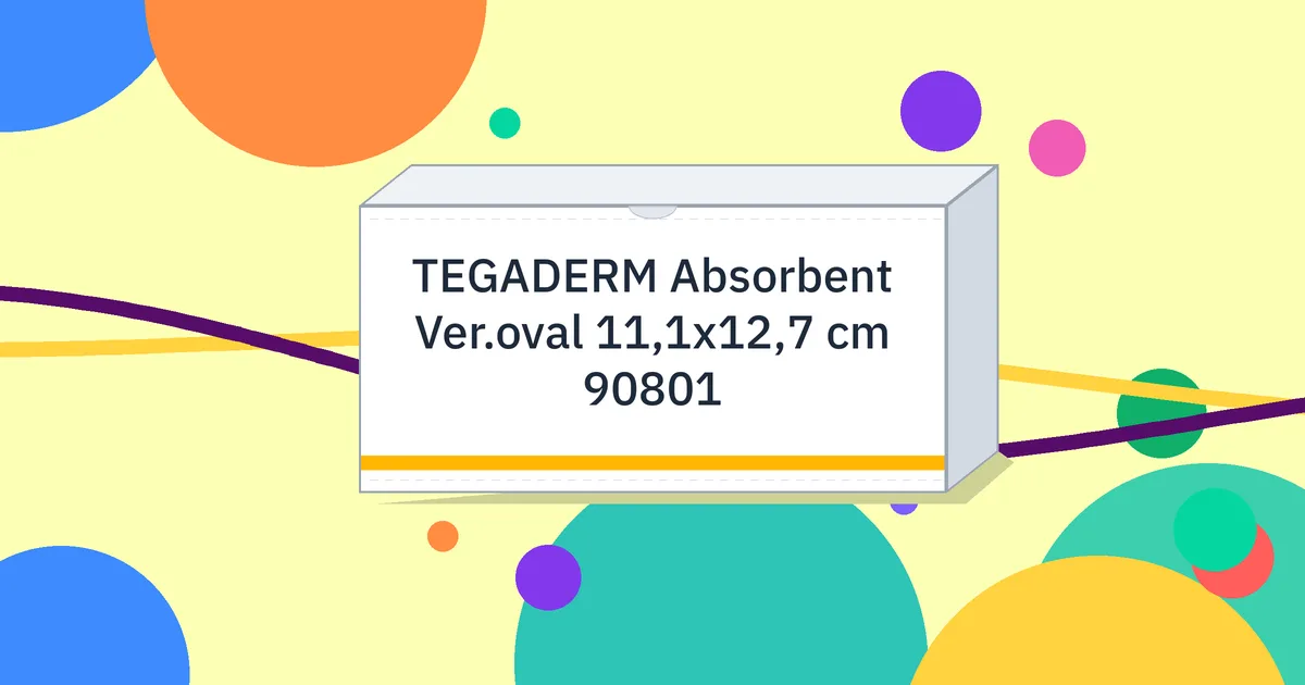 Symbolbild: Packung mit der Aufschrift TEGADERM Absorbent Ver.oval 11,1x12,7 cm 90801 (PZN 11846409) – Verfügbarkeit und Bezug in Apotheken in Frankfurt am Main