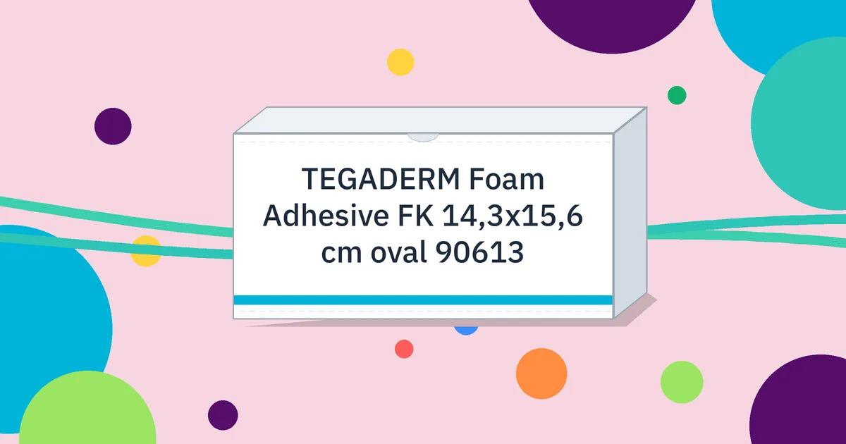 Symbolbild: Packung mit der Aufschrift TEGADERM Foam Adhesive FK 14,3x15,6 cm oval 90613 (PZN 06917308) – Verfügbarkeit und Bezug in Apotheken in Frankfurt am Main