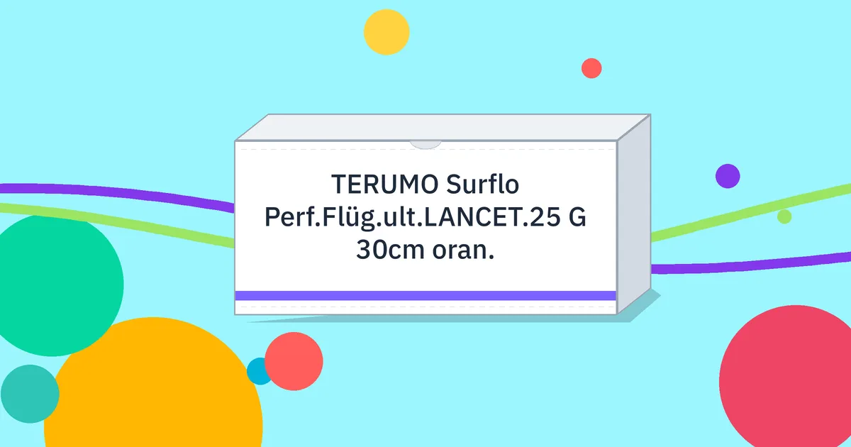 Symbolbild: Packung mit der Aufschrift TERUMO Surflo Perf.Flüg.ult.LANCET.25 G 30cm oran. (PZN 18060787) – Verfügbarkeit und Bezug in Apotheken in Frankfurt am Main