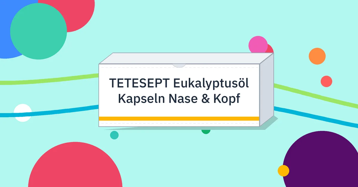 Symbolbild: Packung mit der Aufschrift TETESEPT Eukalyptusöl Kapseln Nase & Kopf (PZN 04944838) – Verfügbarkeit und Bezug in Apotheken in Frankfurt am Main