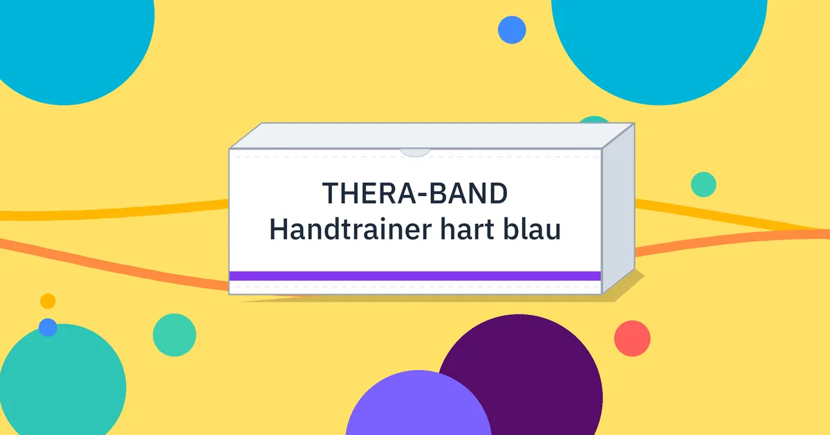 Symbolbild: Packung mit der Aufschrift THERA-BAND Handtrainer hart blau (PZN 01028070) – Verfügbarkeit und Bezug in Apotheken in Frankfurt am Main