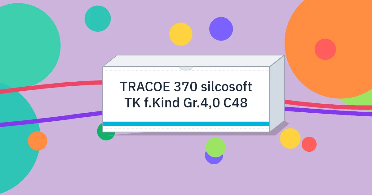 Symbolbild: Packung mit der Aufschrift TRACOE 370 silcosoft TK f.Kind Gr.4,0 C48 (PZN 14314481) – Verfügbarkeit und Bezug in Apotheken in Frankfurt am Main