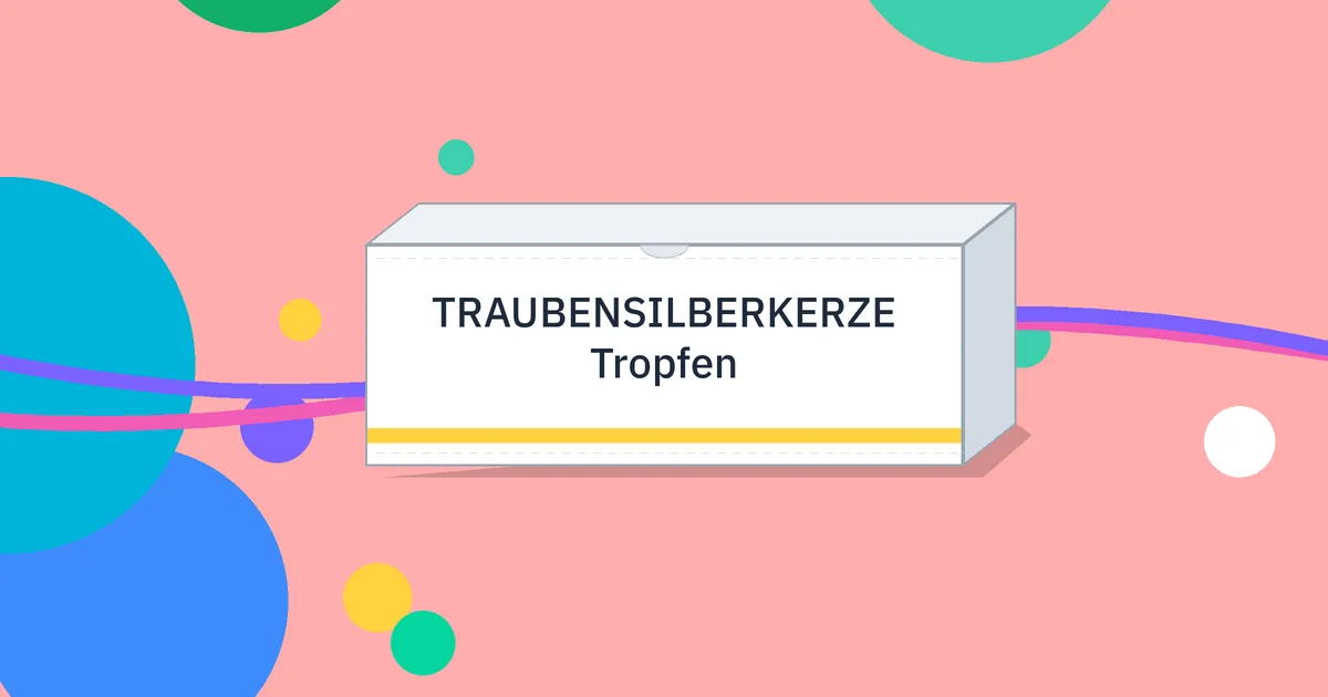 Symbolbild: Packung mit der Aufschrift TRAUBENSILBERKERZE Tropfen (PZN 18781297) – Verfügbarkeit und Bezug in Apotheken in Frankfurt am Main