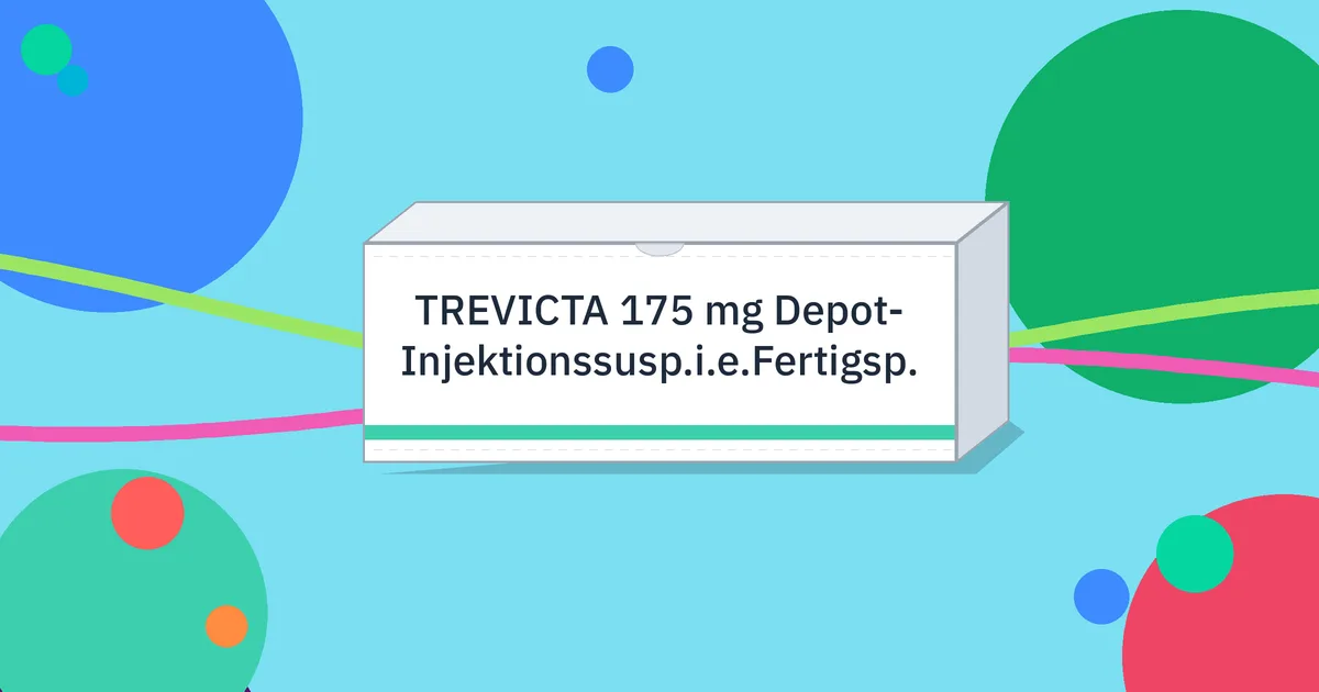 Symbolbild: Packung mit der Aufschrift TREVICTA 175 mg Depot-Injektionssusp.i.e.Fertigsp. (PZN 11595077) – Verfügbarkeit und Bezug in Apotheken in Frankfurt am Main