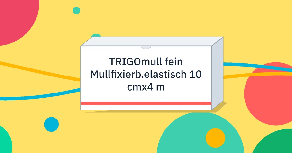 Symbolbild: Packung mit der Aufschrift TRIGOmull fein Mullfixierb.elastisch 10 cmx4 m (PZN 20342599) – Verfügbarkeit und Bezug in Apotheken in Frankfurt am Main