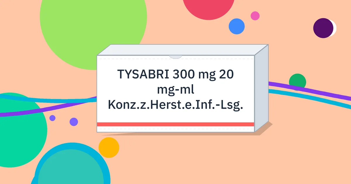 Symbolbild: Packung mit der Aufschrift TYSABRI 300 mg 20 mg-ml Konz.z.Herst.e.Inf.-Lsg. (PZN 15246557) – Verfügbarkeit und Bezug in Apotheken in Frankfurt am Main
