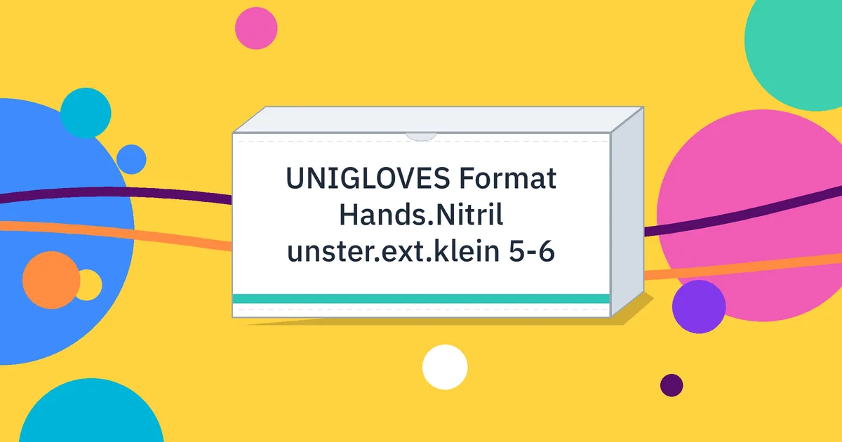 Symbolbild: Packung mit der Aufschrift UNIGLOVES Format Hands.Nitril unster.ext.klein 5-6 (PZN 01971645) – Verfügbarkeit und Bezug in Apotheken in Frankfurt am Main