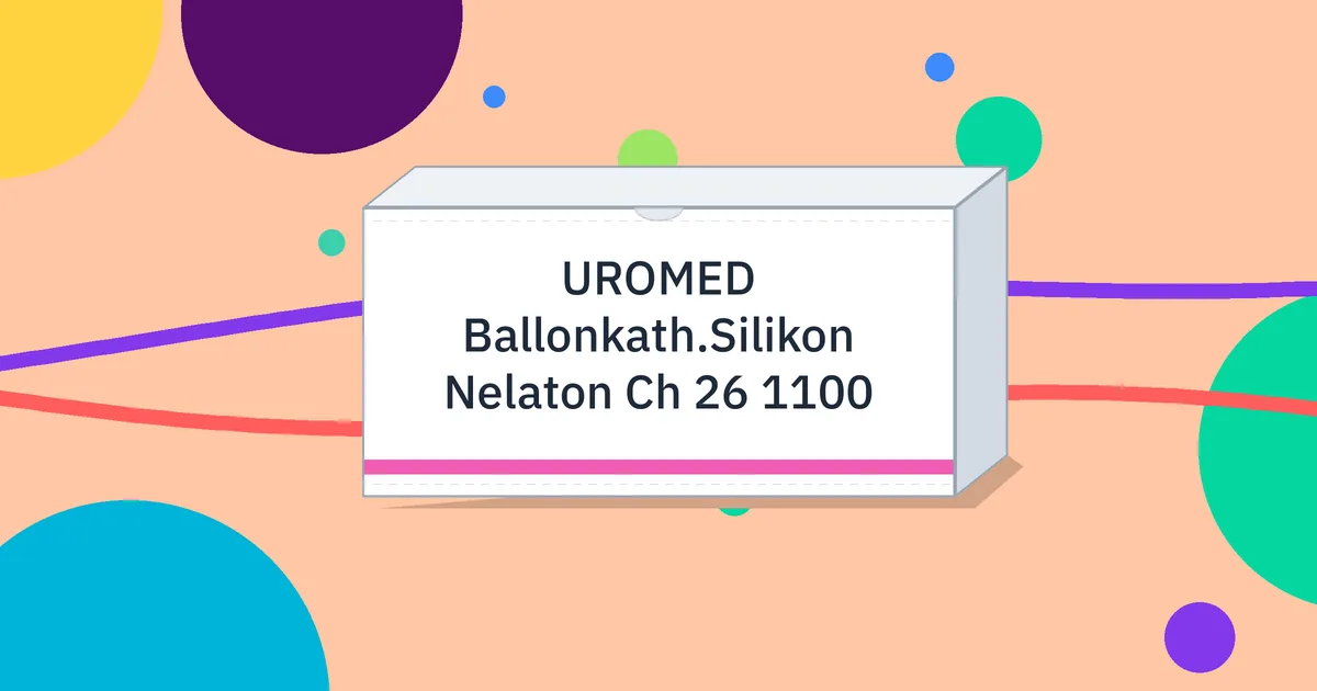 Symbolbild: Packung mit der Aufschrift UROMED Ballonkath.Silikon Nelaton Ch 26 1100 (PZN 03280738) – Verfügbarkeit und Bezug in Apotheken in Frankfurt am Main